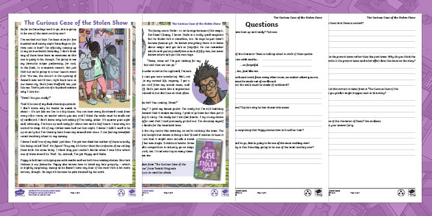 Curious Case of the Stolen Show UKS2 Reading Comprehension